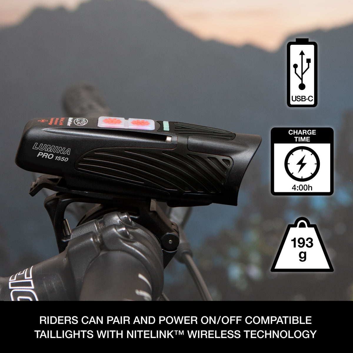 Lumina™ Pro 1550 Front Bike Light – USB‑C, 1550 Lumens & NiteLink ...